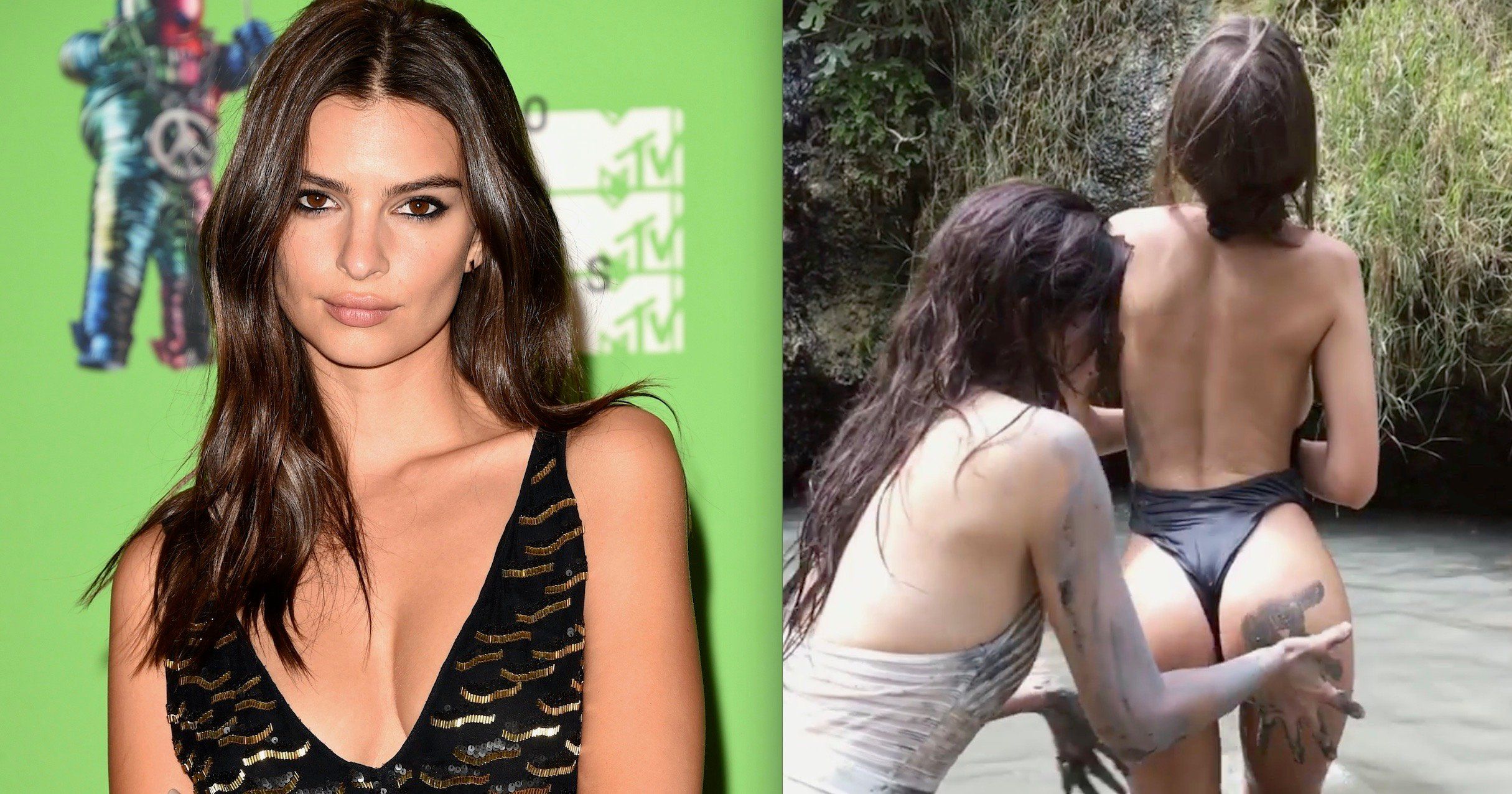 A Very Lucky Individual Just Left Muddy Handprints On Emily Ratajkowski