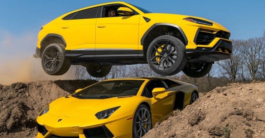 Watch This Maniac Jump a Lamborghini Urus Over an Aventador in Wild ...