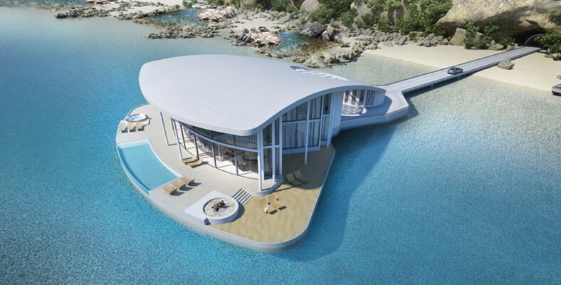 This Stingray-Shaped Floating Home Is an Eye-Popping Private Peninsula ...